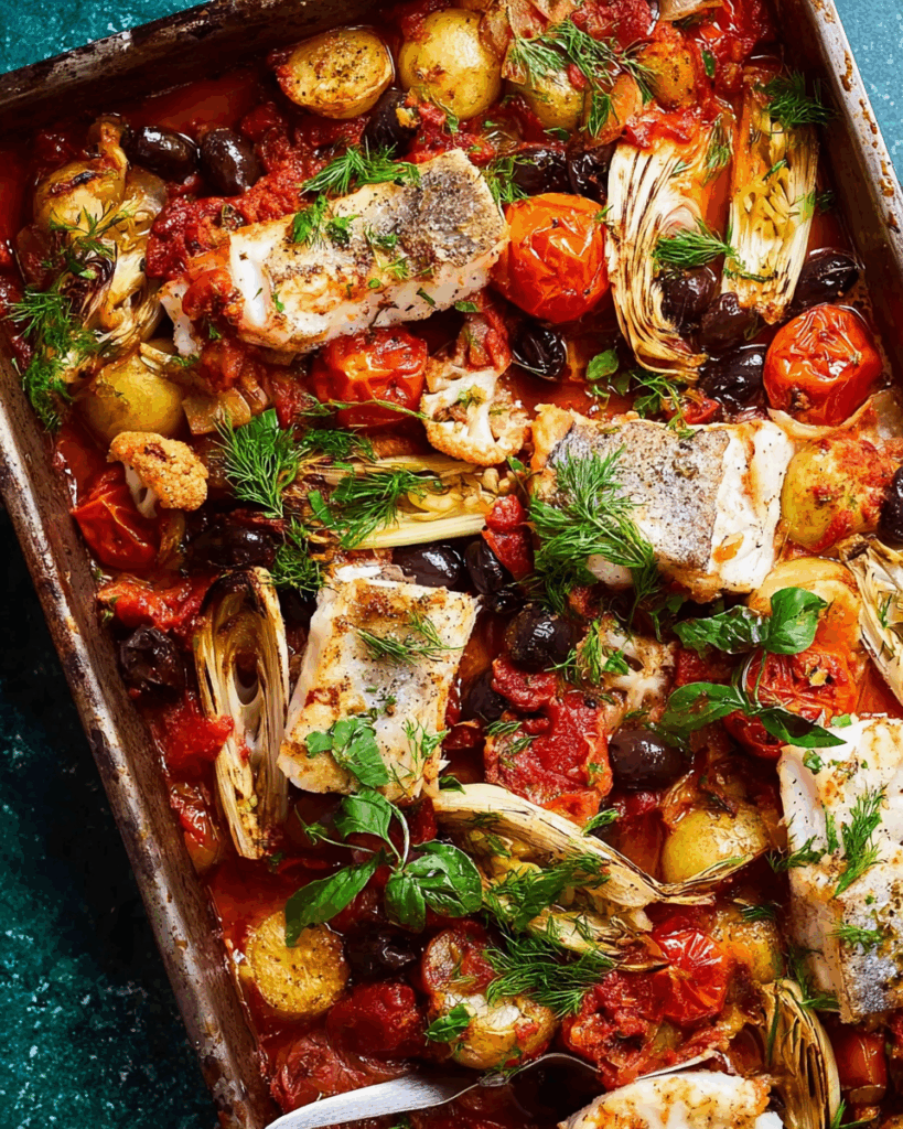 Puttanesca Fish Tray Bake