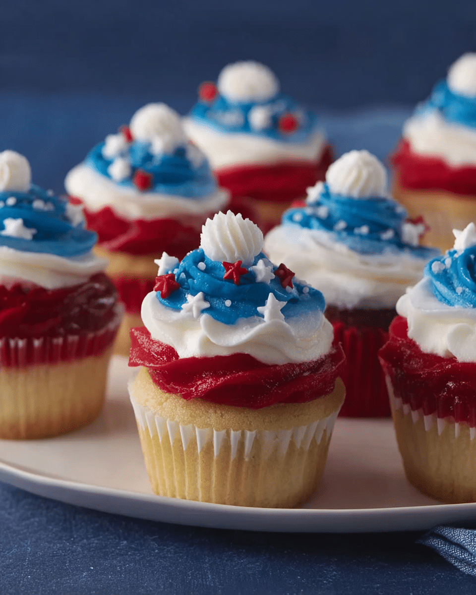 Red, White, and Blue Cupcakes