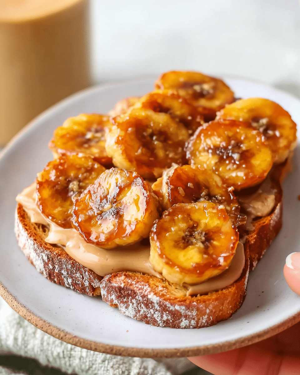 Peanut Butter Toast with Caramelized Bananas